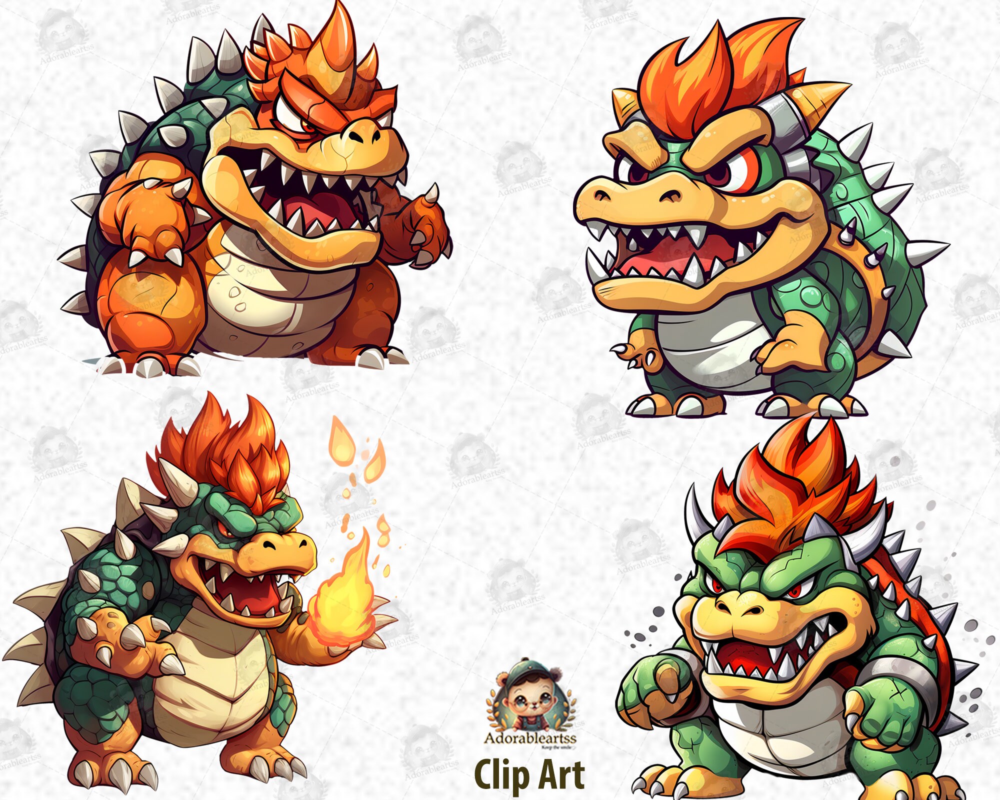 Cute Super Mario Chibi Clipart, Jumping Clipart, Princess Daisy , Mario ...