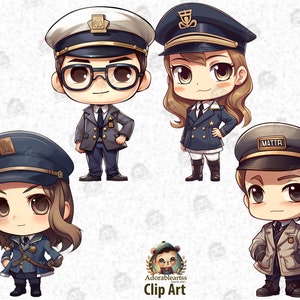 Train Master Clipart, Chibi Master Boy and Girl, Cute Dress, Happy ...