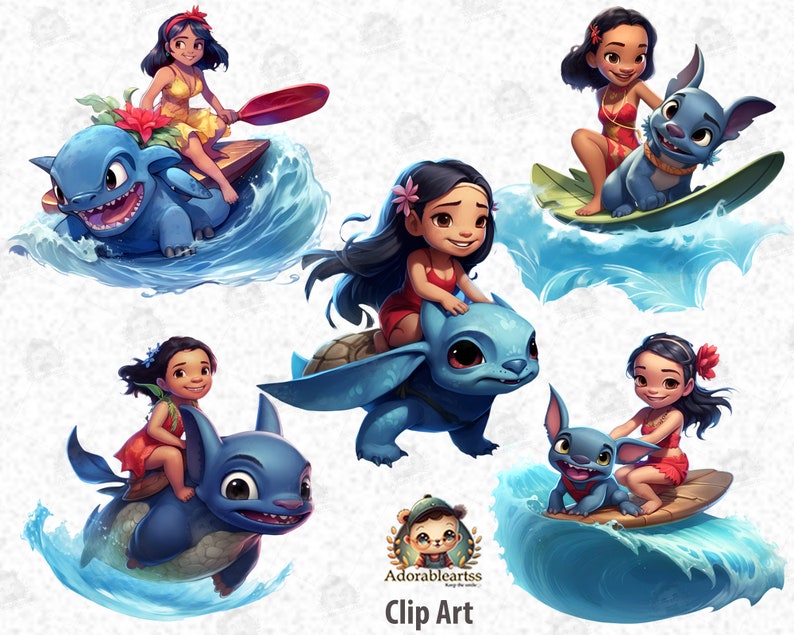 Lilo & Stitch Cute Chibi Clipart Creature, Baby Lilo Princess and ...