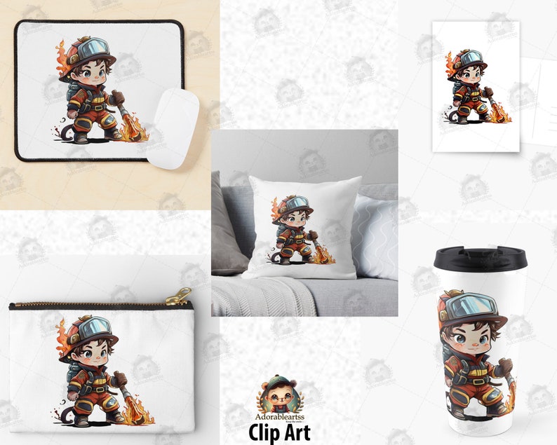 Firefighter Cute Chibi Cute Fireman Boy Dress Community - Etsy