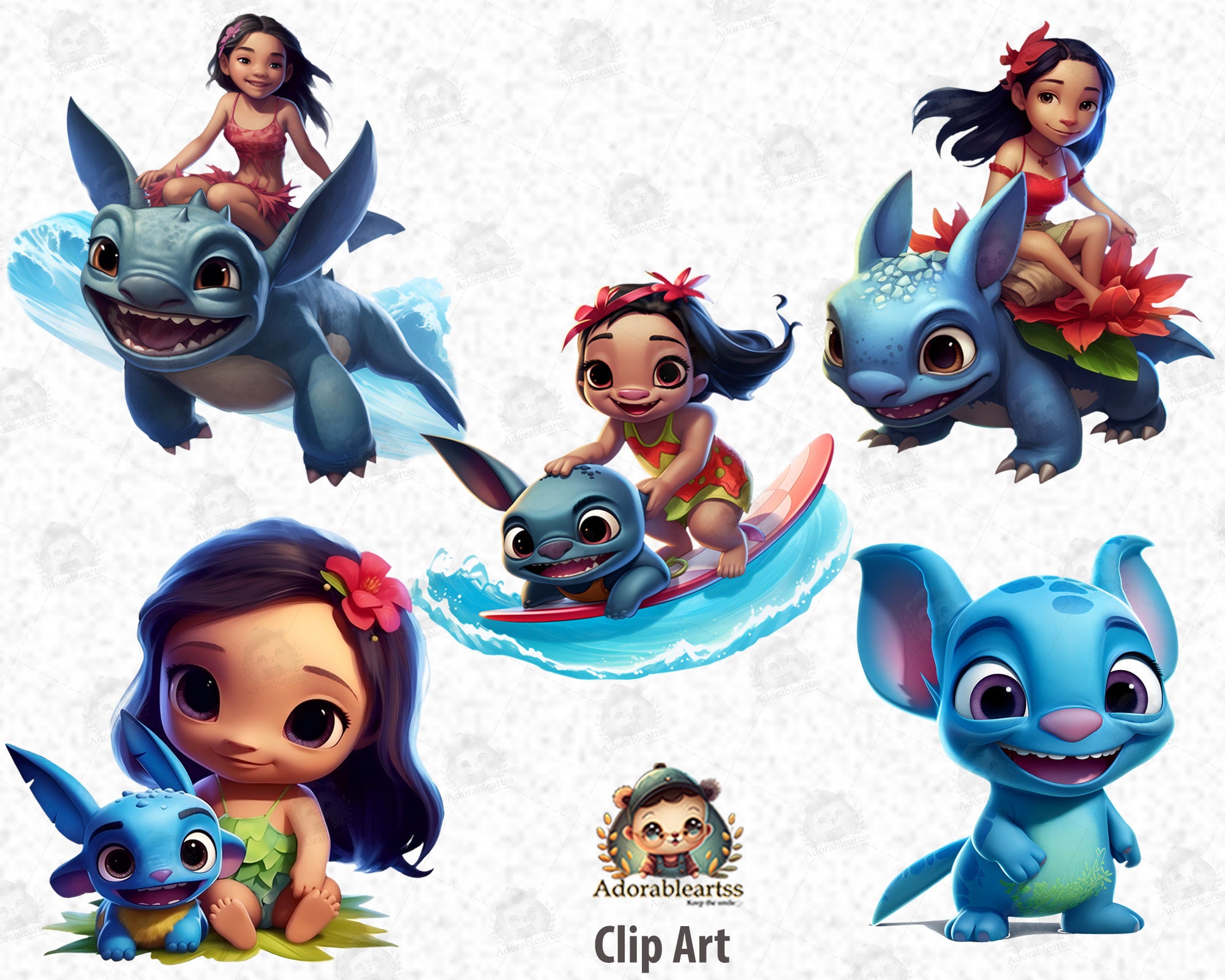 Lilo & Stitch Cute Chibi Clipart Creature, Baby Lilo Princess and ...