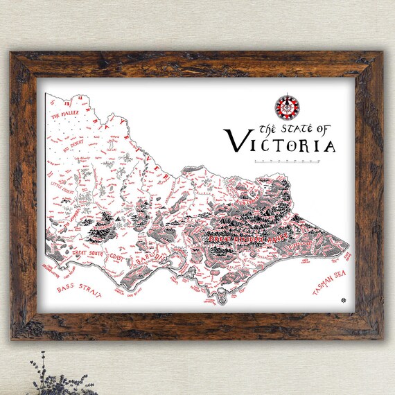 Hand-drawn Victoria Map / Tolkien Inspired / Fantasy Style | Etsy