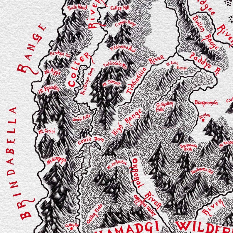 Hand-drawn ACT Map / Tolkien Inspired / Fantasy Style - Etsy