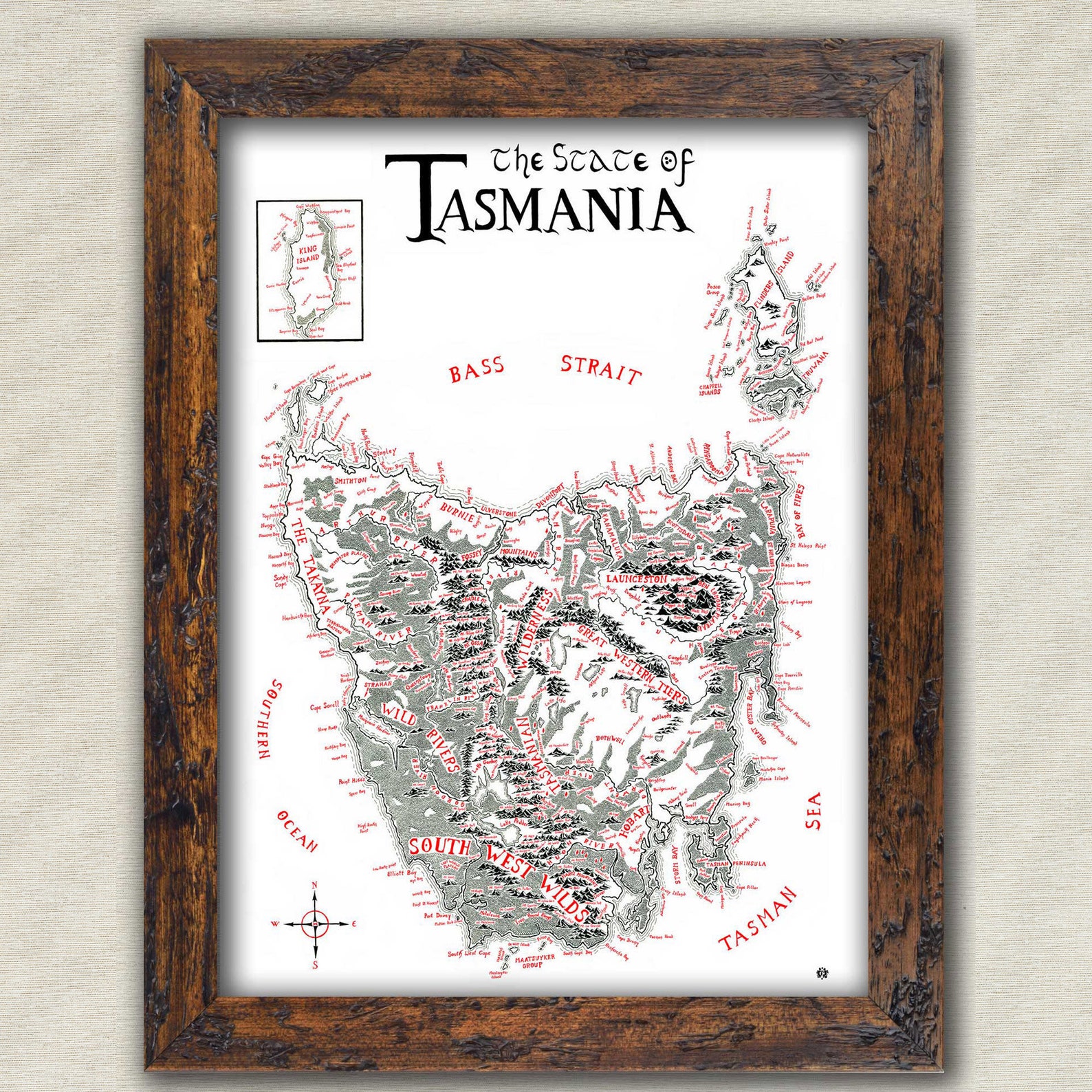 Hand-drawn Tasmania Map / Tolkien Inspired / Fantasy Style - Etsy Canada