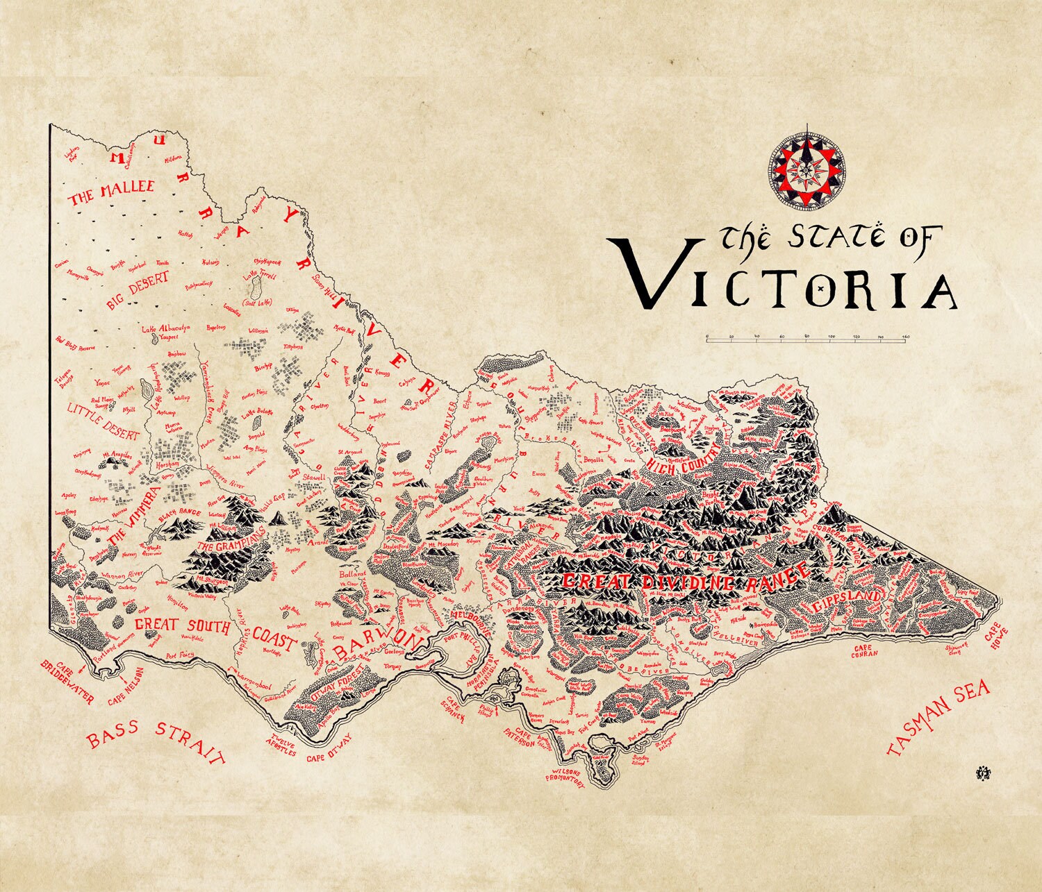 State of Victoria Map | Etsy