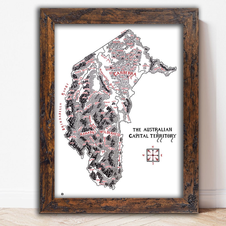 Hand-drawn ACT Map / Tolkien Inspired / Fantasy Style - Etsy