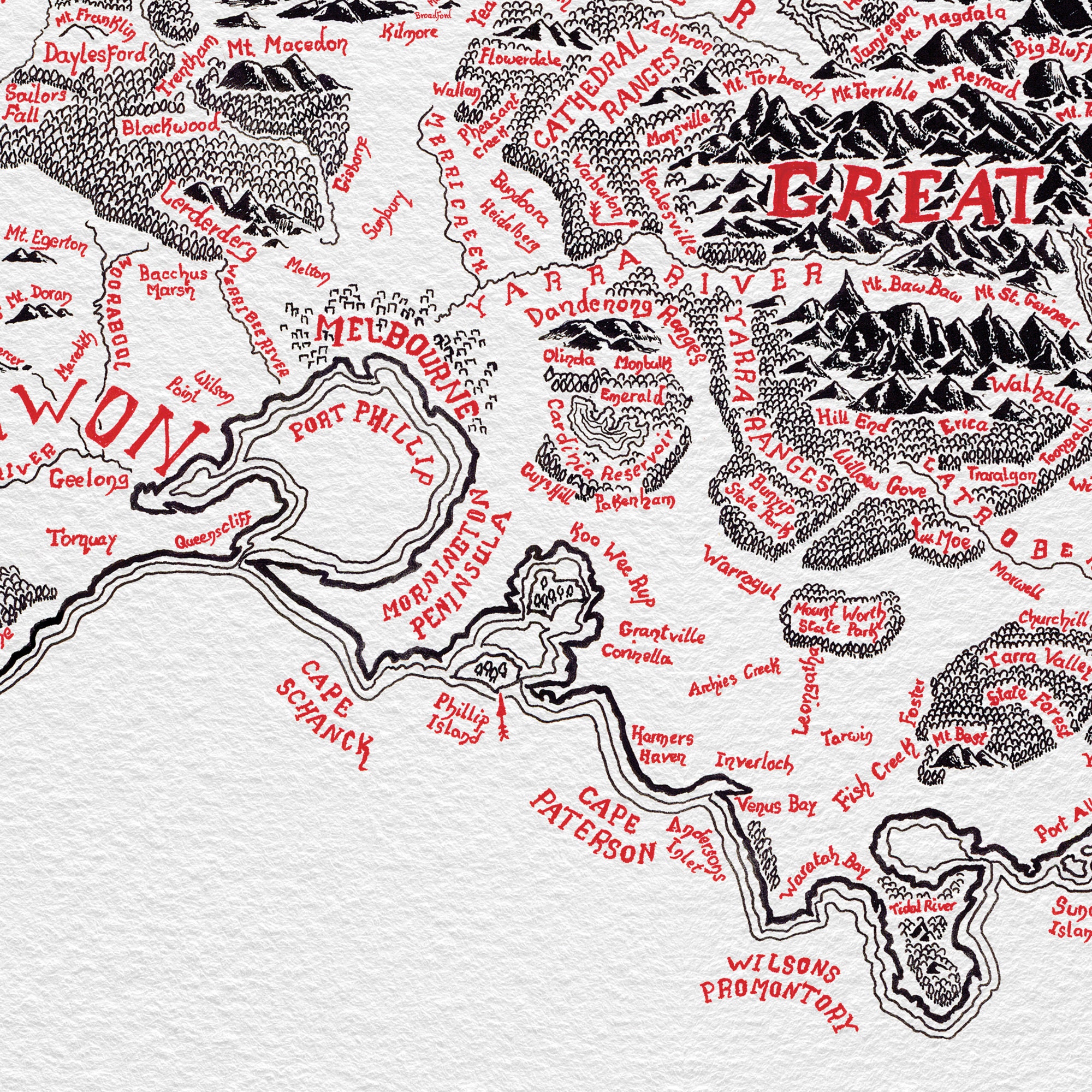 Hand-drawn Victoria Map / Tolkien Inspired / Fantasy Style - Etsy