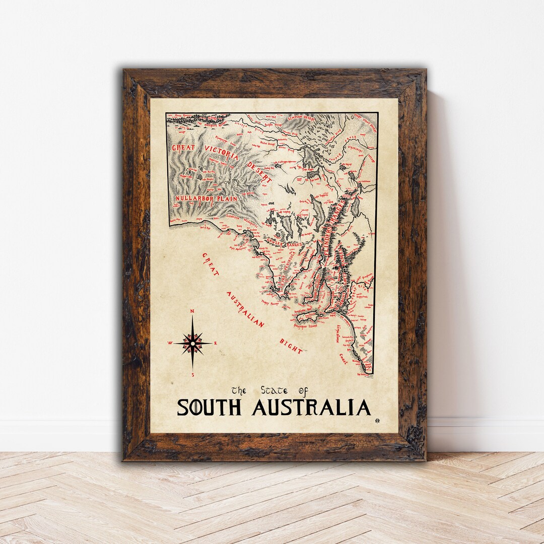 Hand-drawn South Australia Map / Tolkien Inspired / Fantasy Style ...