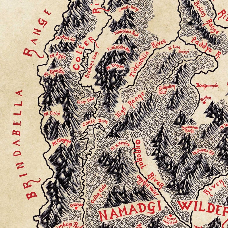 Hand-drawn ACT Map / Tolkien Inspired / Fantasy Style - Etsy