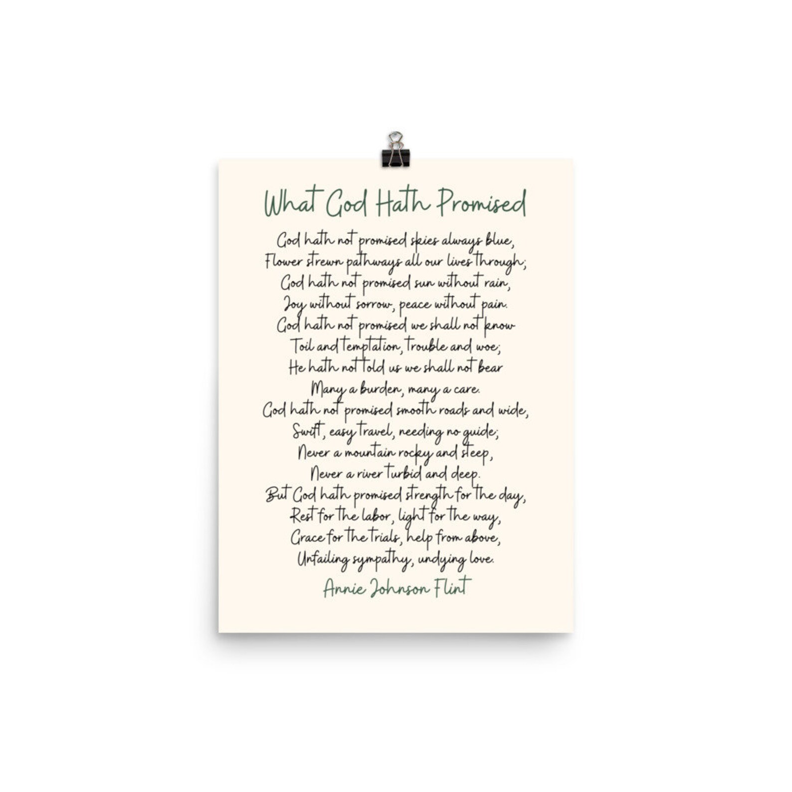 Annie Johnson Flint What God Hath Promised Matte Poster - Etsy
