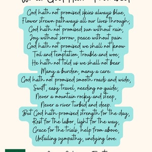 Printable Poem - ANNIE JOHNSON FLINT - What God Hath Promised - Cream ...