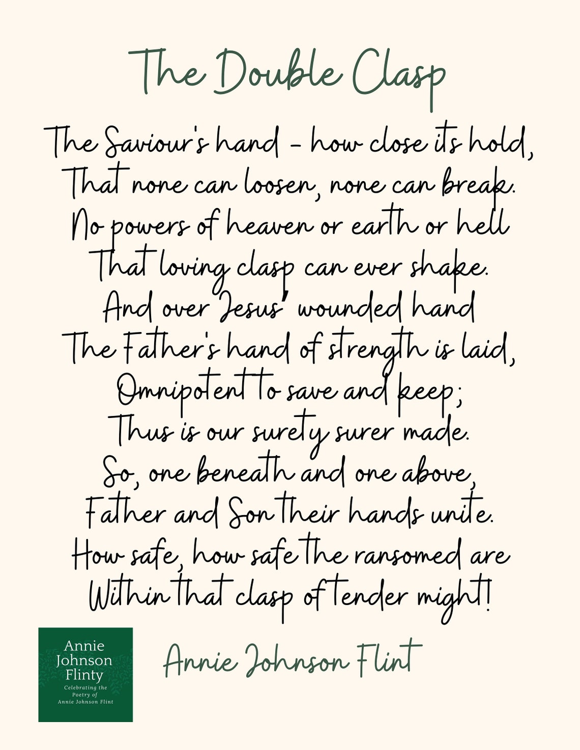 Printable Poem - ANNIE JOHNSON FLINT - the Double Clasp - Cream ...