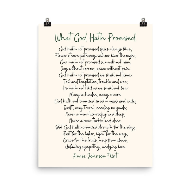 Annie Johnson Flint What God Hath Promised Matte Poster - Etsy