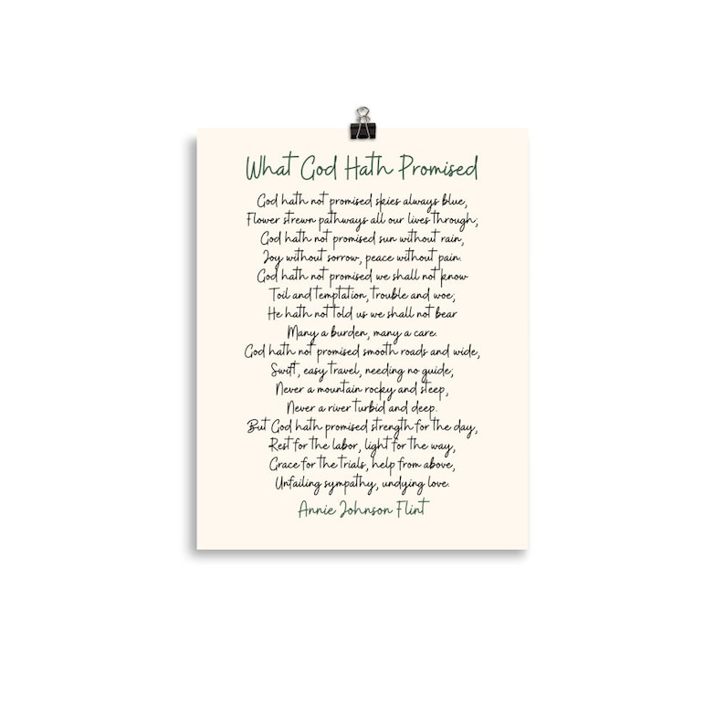 Annie Johnson Flint What God Hath Promised Matte Poster - Etsy