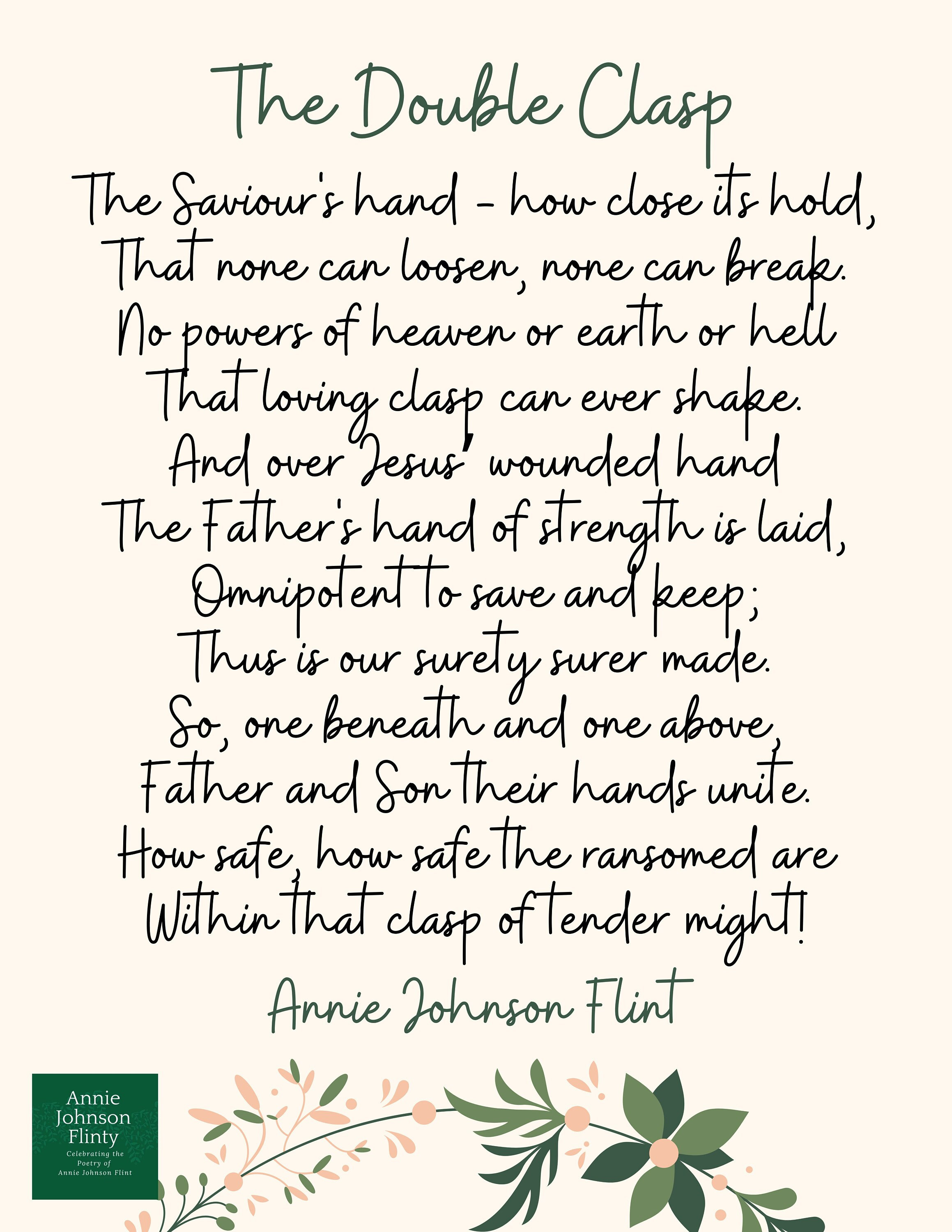 Printable Poem - ANNIE JOHNSON FLINT - the Double Clasp - Cream ...