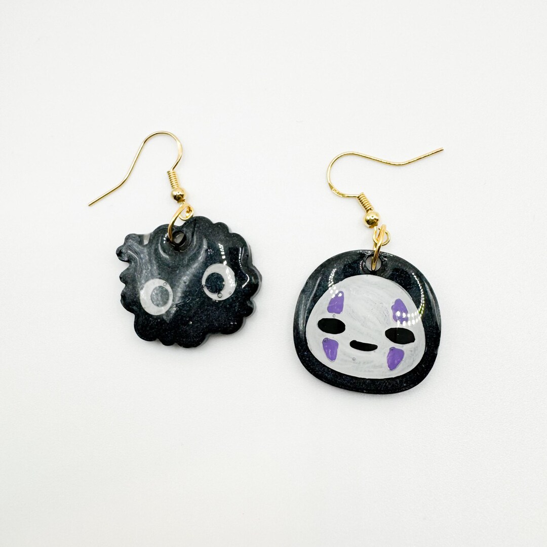 Spirited Face & Sprite Dangle Charm Earrings - Etsy