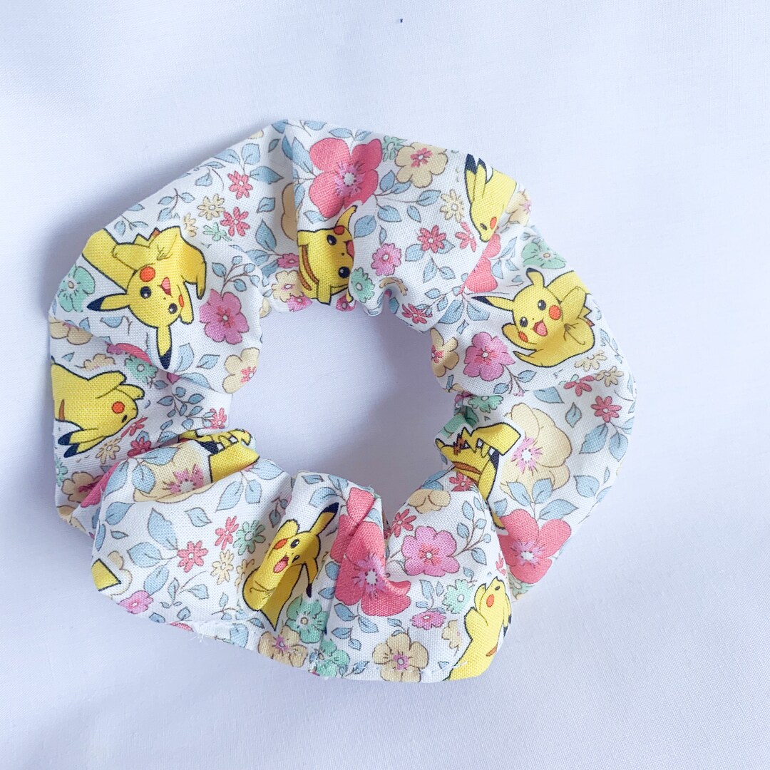 Poke Pika Flower Pastel Pocket Monster Scrunchie - Etsy