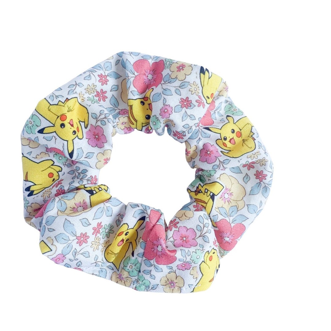 Poke Pika Flower Pastel Pocket Monster Scrunchie - Etsy