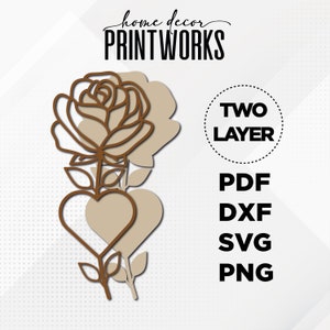 2 Layer Rose - Laser Cut, SVG, DXF Digital Download, Cricut Cut File ...