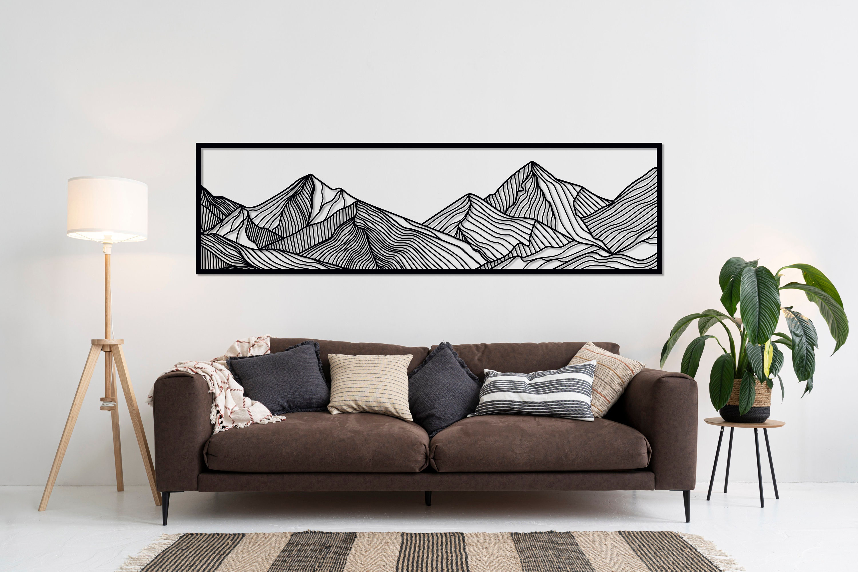 Line Mountains Laser Cut File , Svg Mountain File, Minimalist Landscape ...