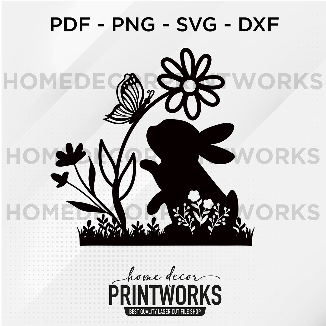 Easter Bunny Dxf , Svg , Png , Files , Laser Cut , Easter , Bunny ...