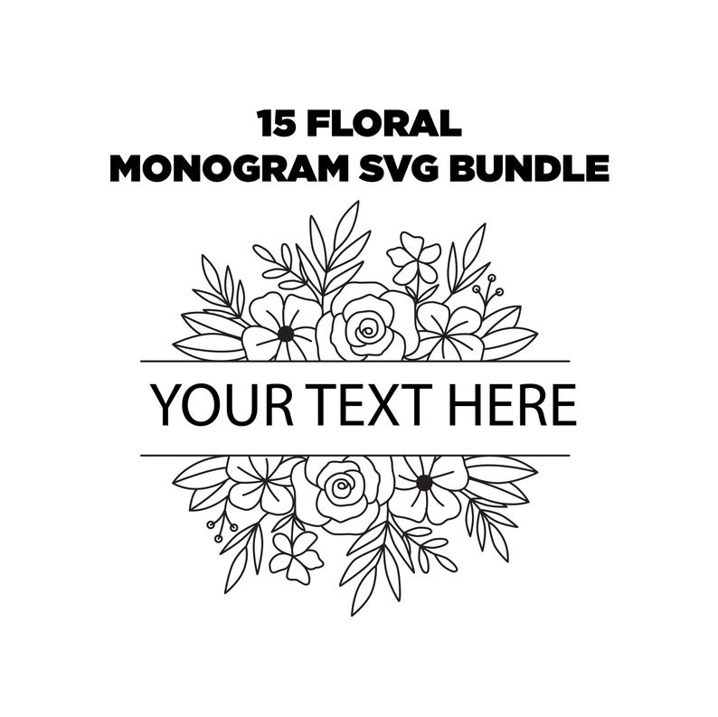 Floral Border Svg Floral Frame Svg Flower Border Svg Split - Etsy