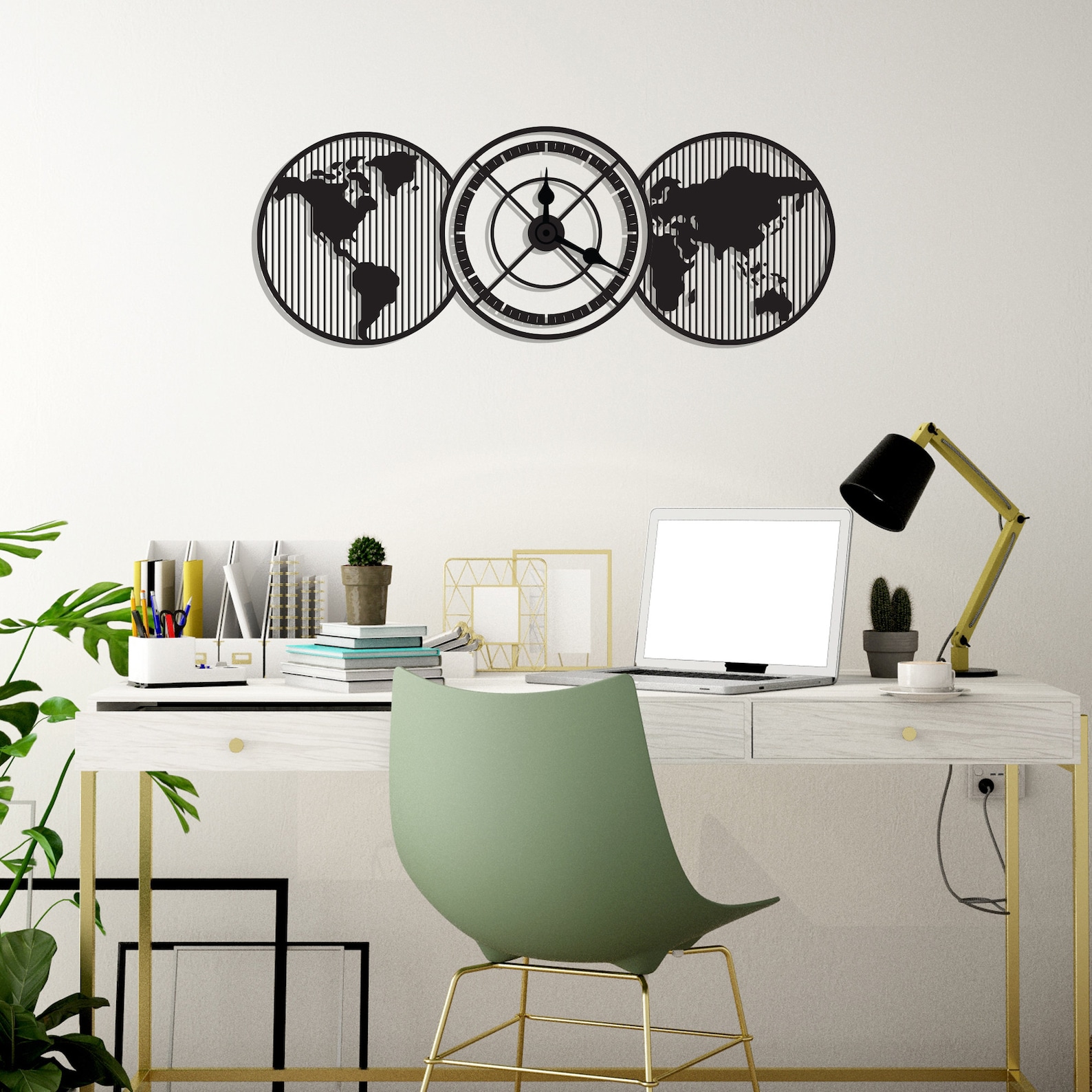 World Clock Svg Laser Cut File Wall Decor Wall Clock - Etsy