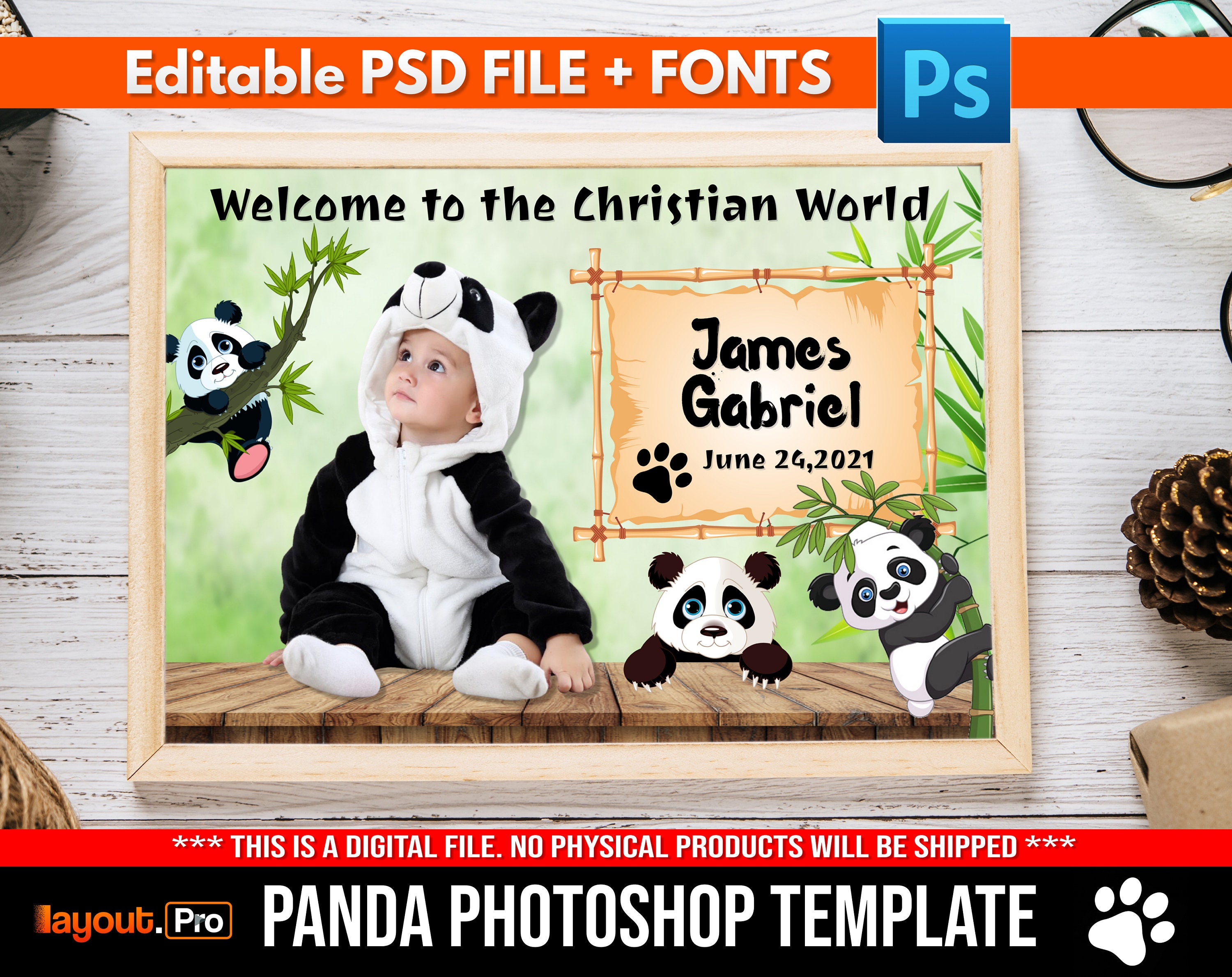 Panda Birthday, Panda PSD Template, Panda Photoshop, Panda Theme ...