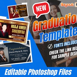 Editable Graduation Tarpaulin Templates, Premium Psd Files, Graduation ...