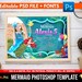 The Little Mermaid Birthday, Little Mermaid PSD Template, Little ...