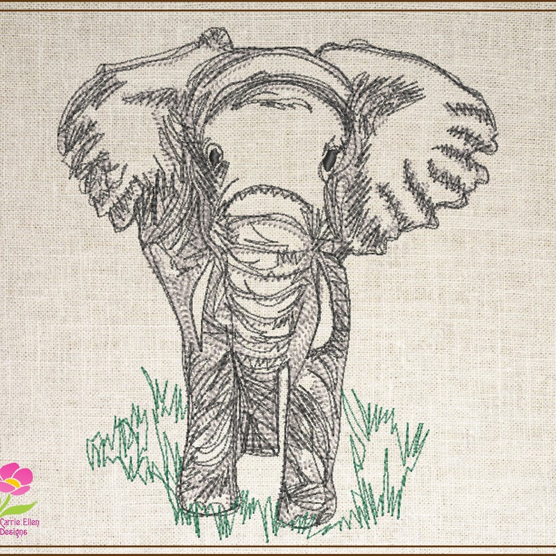Elephant Machine Embroidery - Etsy