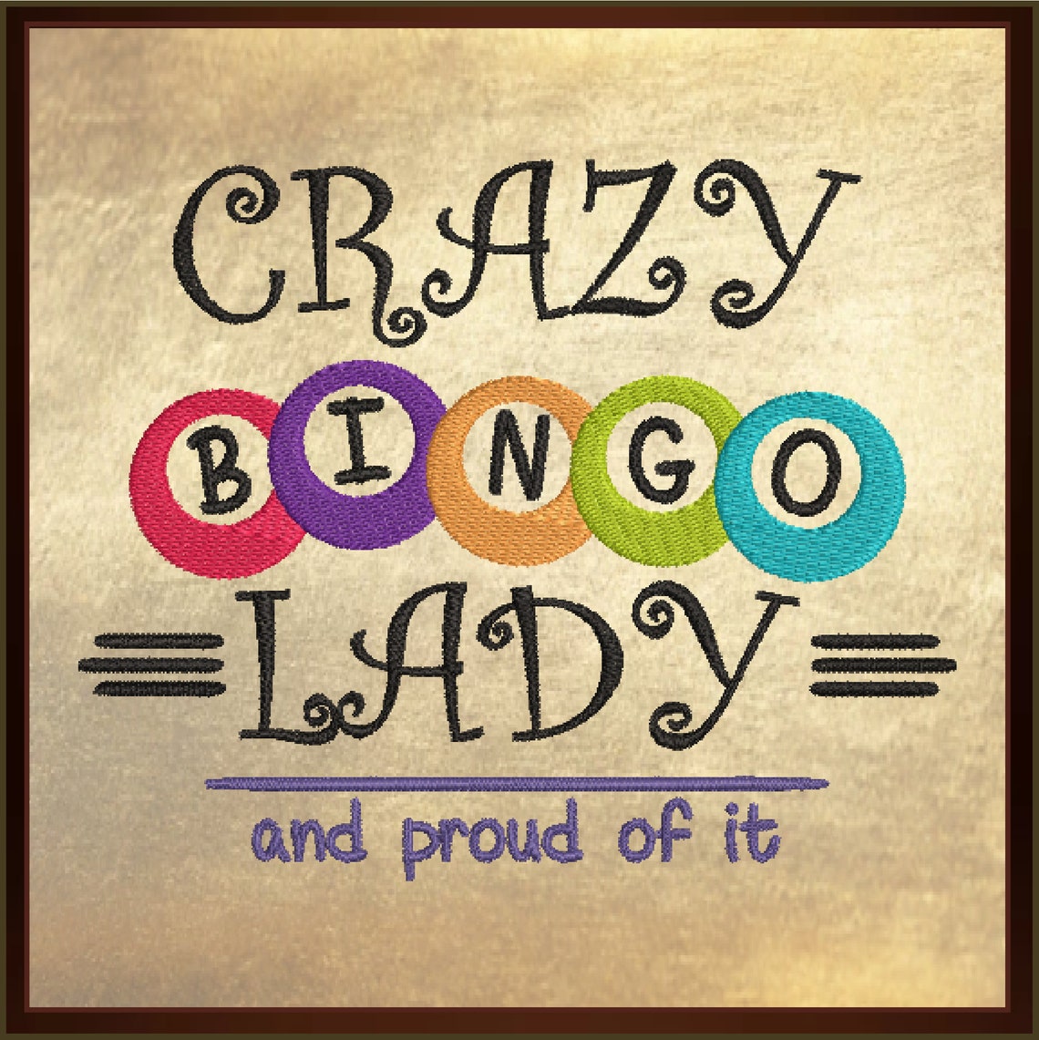 Crazy Bingo Lady Machine Embroidery Design. Proud Bingo Lady - Etsy
