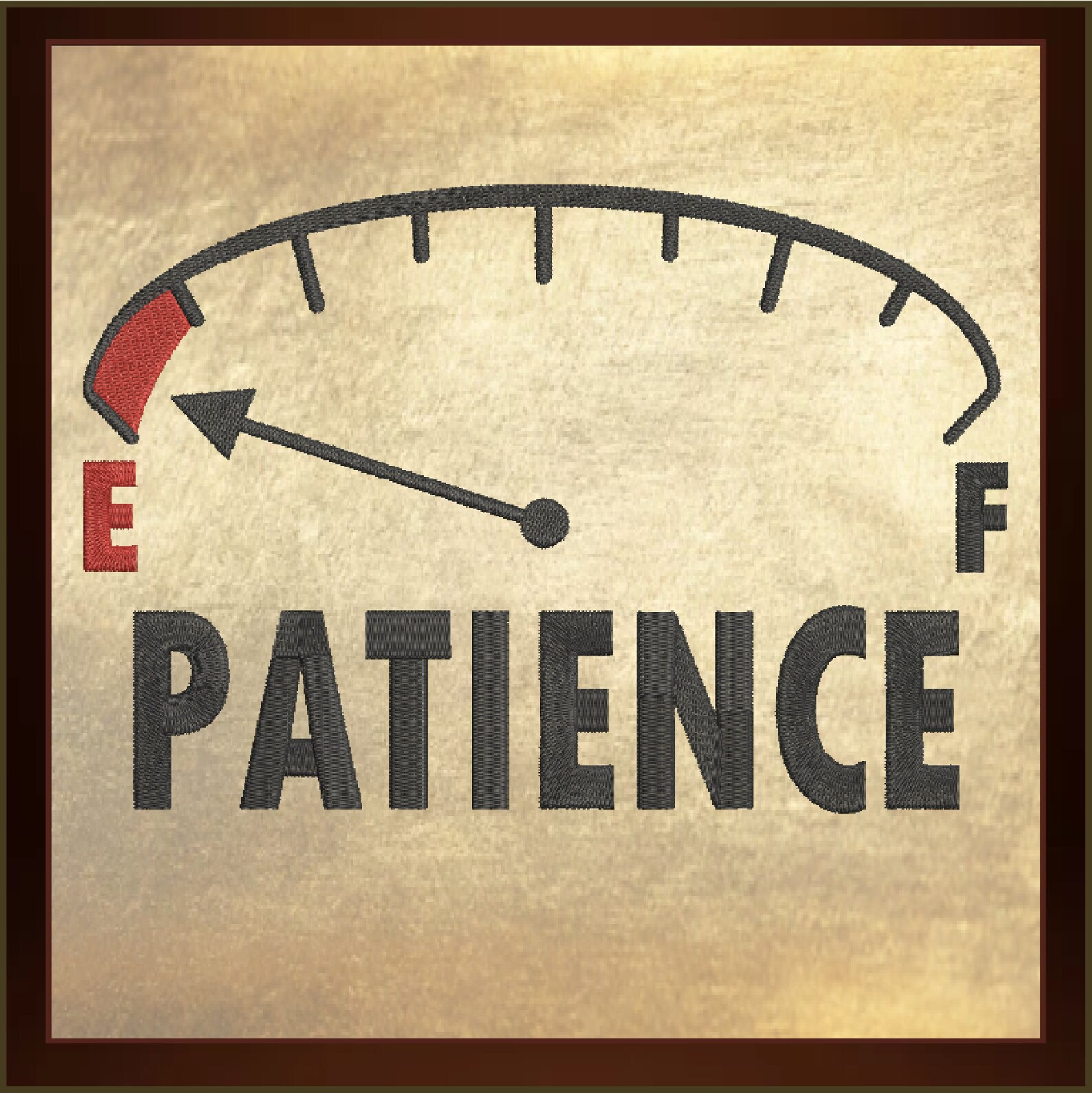 Patience on Empty Machine Embroidery Design Patience Meter - Etsy