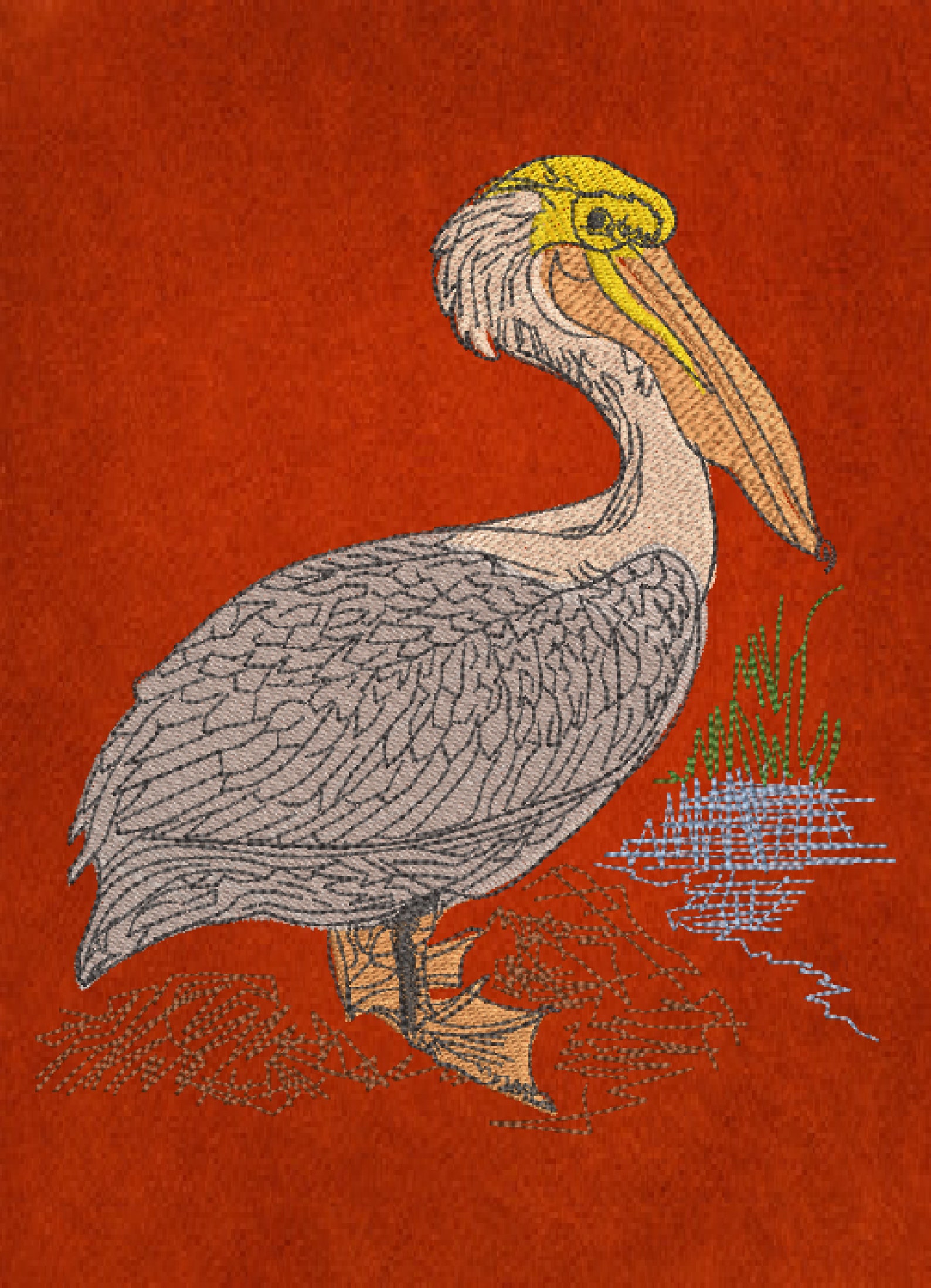 Pelican Machine Embroidery Design Custom Embroidery Pattern | Etsy