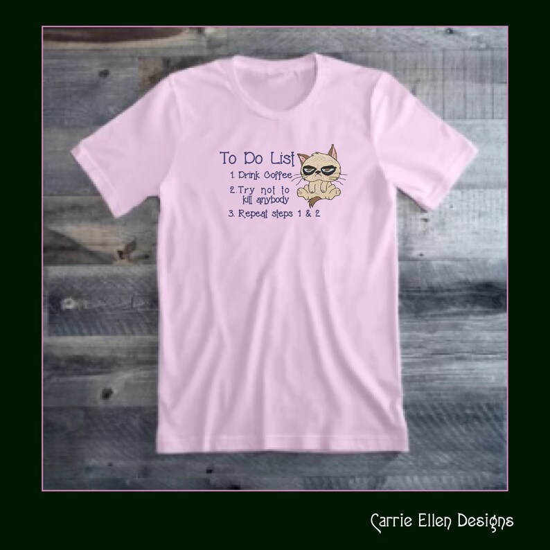Grumpy Cat Embroidery Design, Sarcastic to Do List Machine Embroidery ...