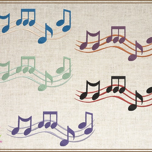 Music Note Embroidery Musical Chord Machine Embroidery - Etsy