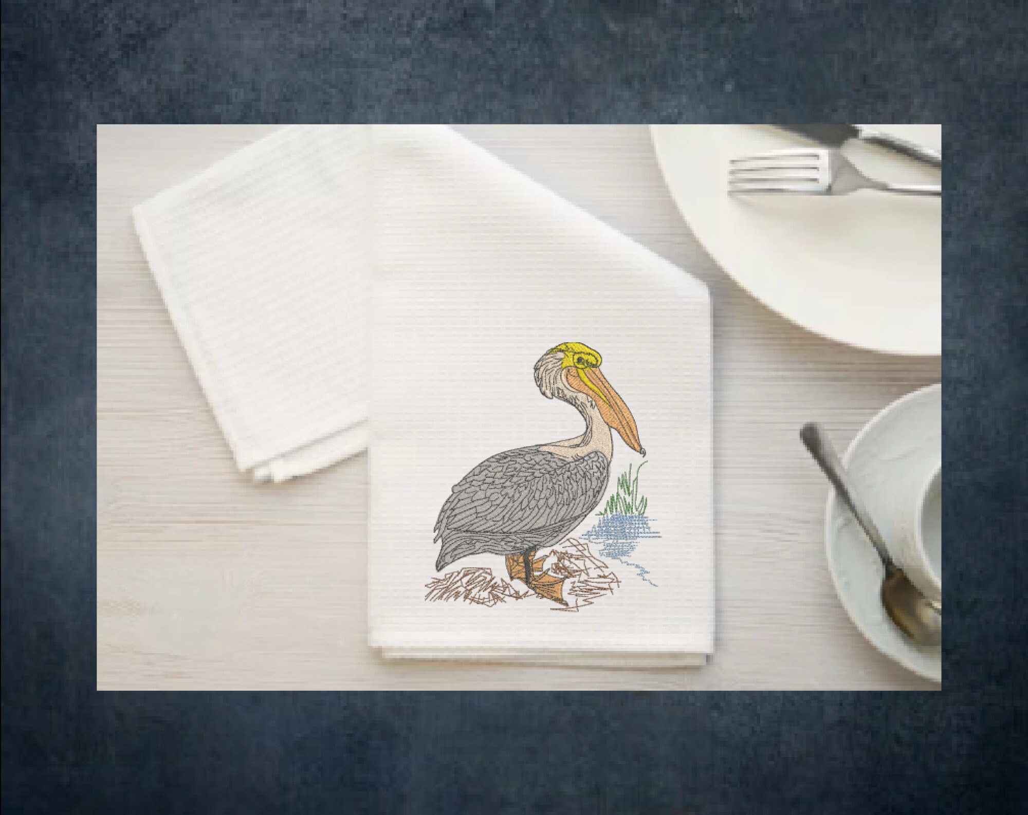 Pelican Machine Embroidery Design Custom Embroidery Pattern | Etsy