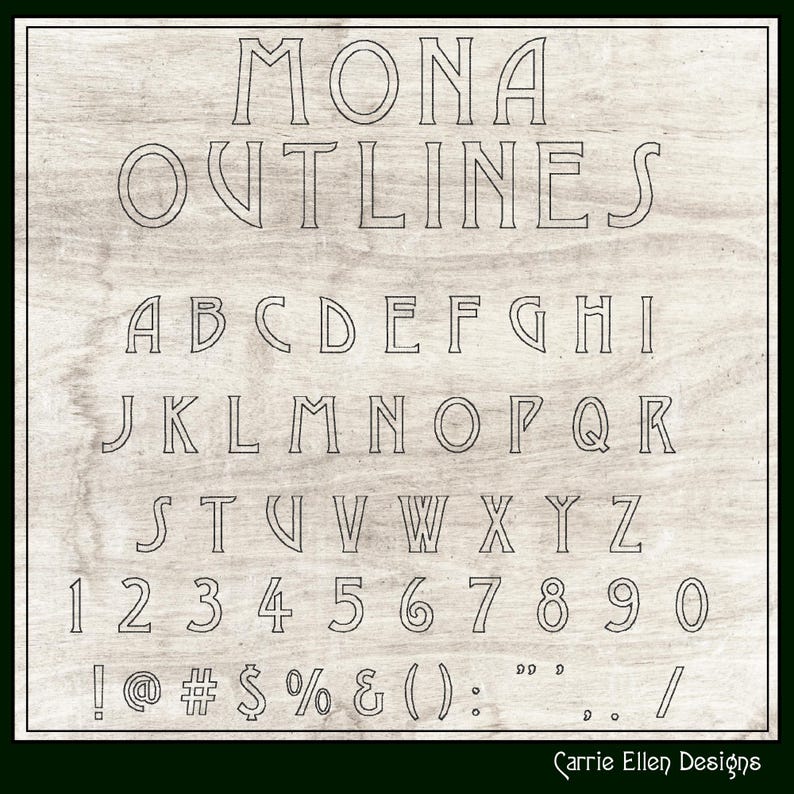 Mona BX Fonts and Lettering Stitch Files, Outline Alphabet Machine ...