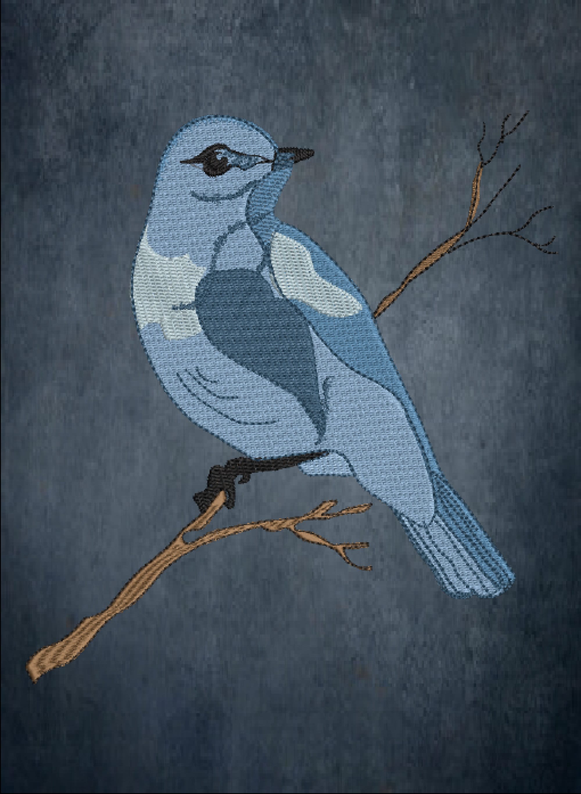 Blue Bird Machine Embroidery Design, Flower Embroidery Design, Spring ...