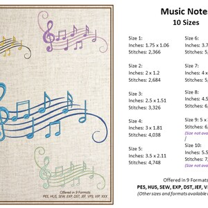 Music Note Embroidery, Musical Chord Machine Embroidery Design, Music ...