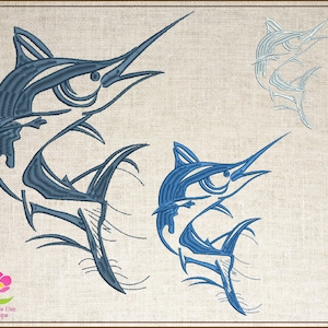 Pacific Blue Marlin Machine Embroidery Design, North Atlantic Swordfish ...