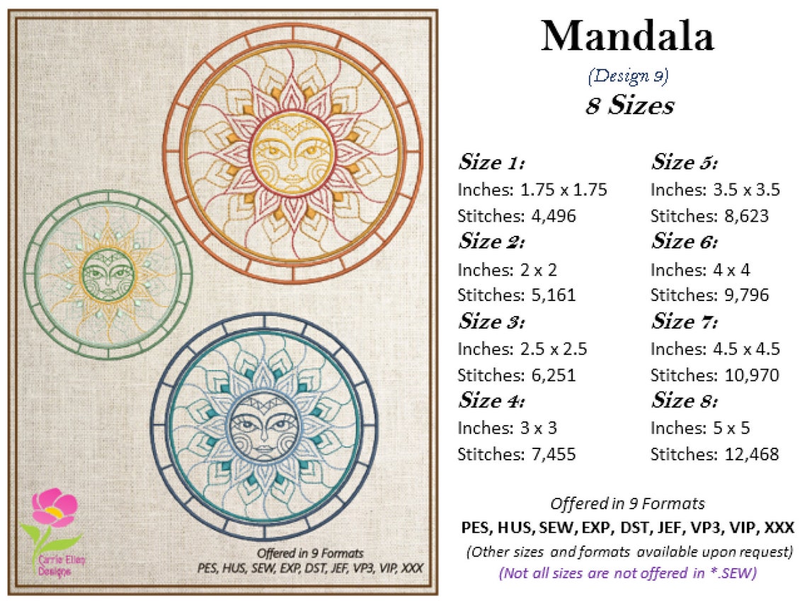 Mandala Machine Embroidery Design Lace Embroidery Mandala | Etsy