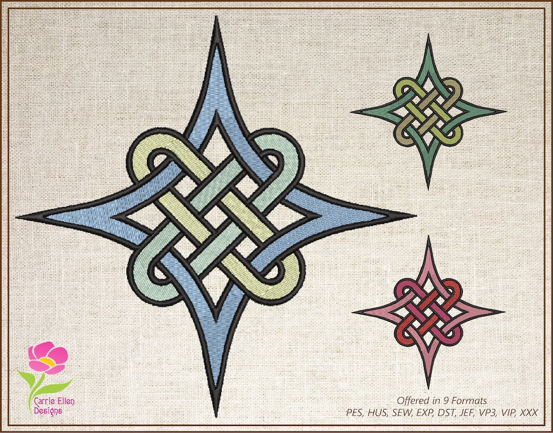 Celtic Knot Machine Embroidery Design Celtic Knot Compass - Etsy Australia