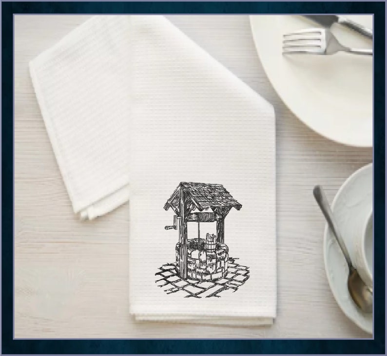 Wishing Well Sketch Machine Embroidery Design, Artistic Sketch ...