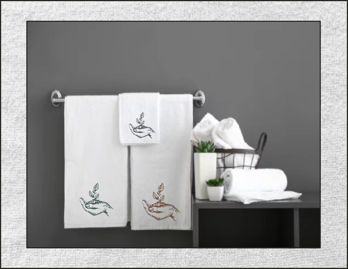 Hand Holding Soil With Plant Sapling Machine Embroidery Design ...