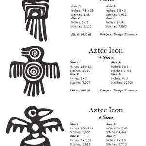 22 Aztec Style Icons Machine Embroidery Design Bundle. 22 Individual ...