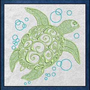 Sea Turtle Machine Embroidery Design, Animal Embroidery, Ocean Tortoise ...