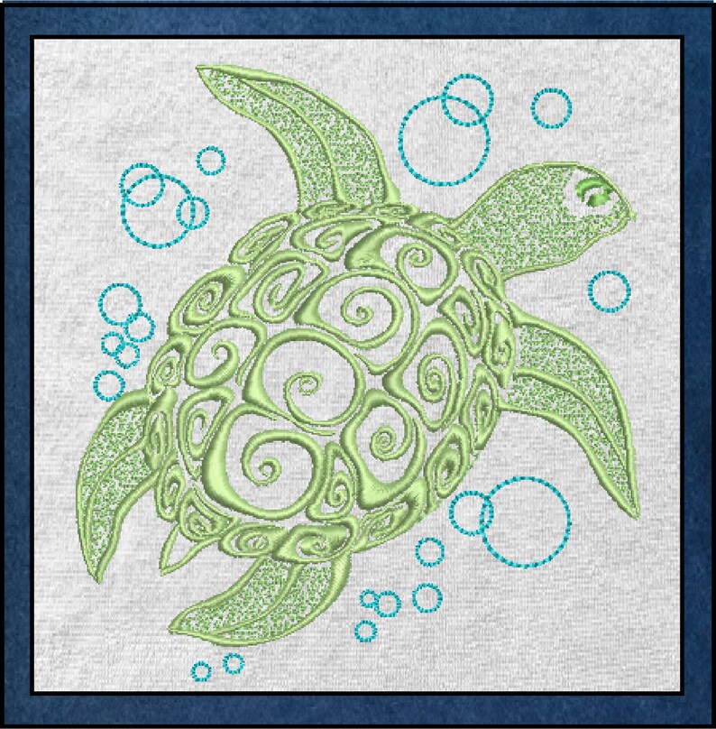 Sea Turtle Machine Embroidery Design Animal Embroidery Ocean - Etsy