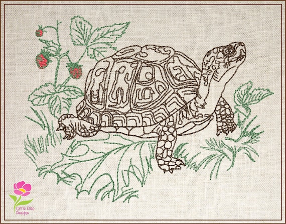 Turtle Machine Embroidery Design Tortoise Embroidery Design | Etsy