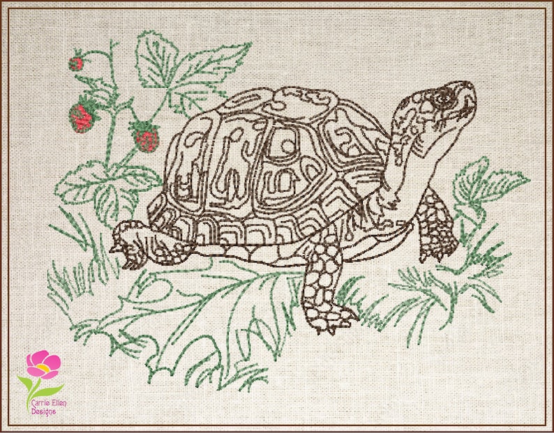Turtle Machine Embroidery Design Tortoise Embroidery Design | Etsy